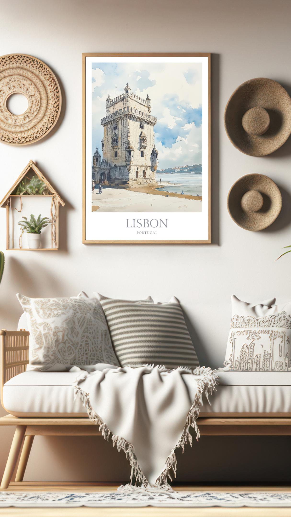 Lisbon Print Portugal Watercolor Poster Digital Download Printable Wall ...