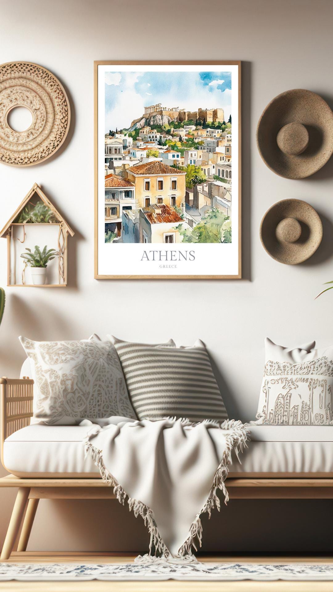 Athens Greece Watercolor Poster Digital Download Athens Printable Wall ...