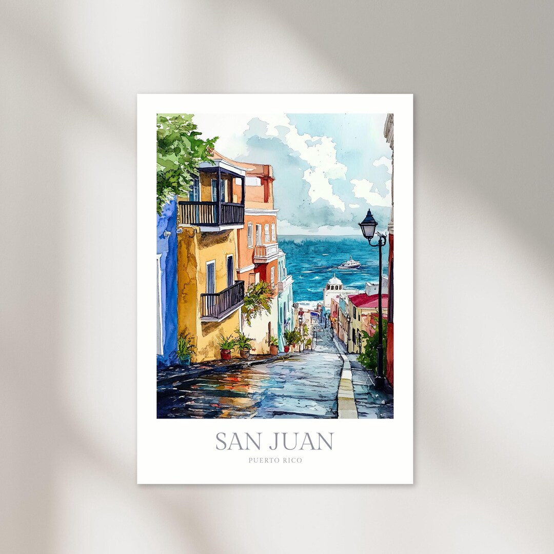 San Juan Watercolor Poster Digital Download San Juan Digital Poster ...