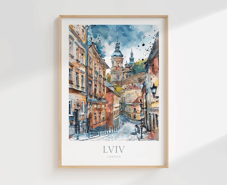 Lviv Ukraine Watercolor Poster Digital Download Printable Wall Art Home ...