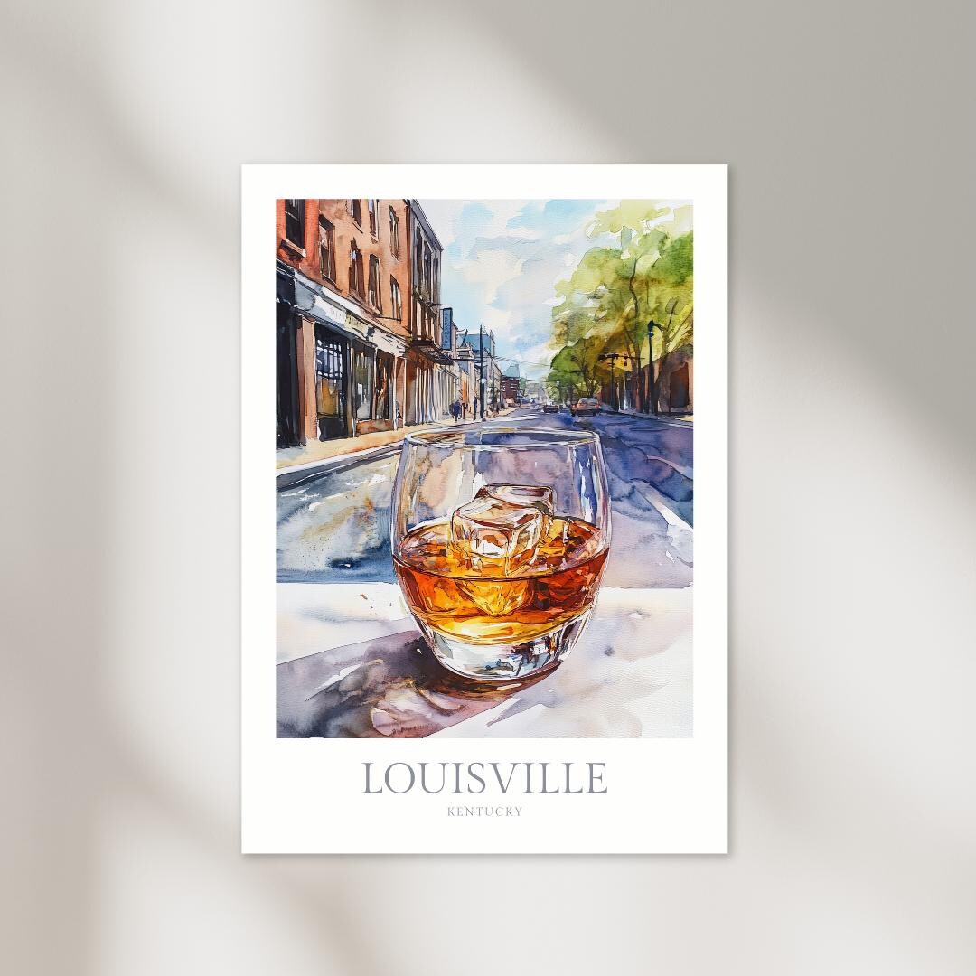 Louisville Kentucky Watercolor Poster Digital Download Printable Wall ...