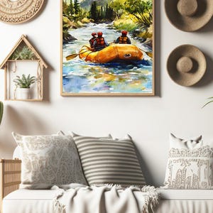 Rafting Watercolor Painting Digital Art Print Digital Poster Digital ...