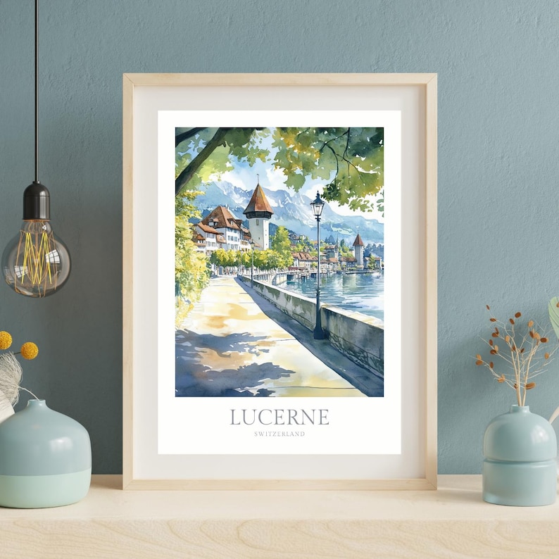 Lucerne Print, Switzerland Watercolor Poster (digital Download) - Etsy