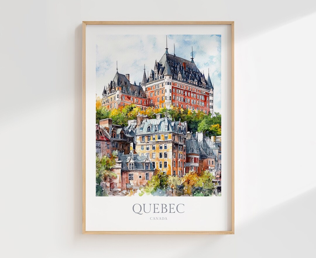 Quebec City Watercolor Print, Canada Wall Decor (digital Download) - Etsy