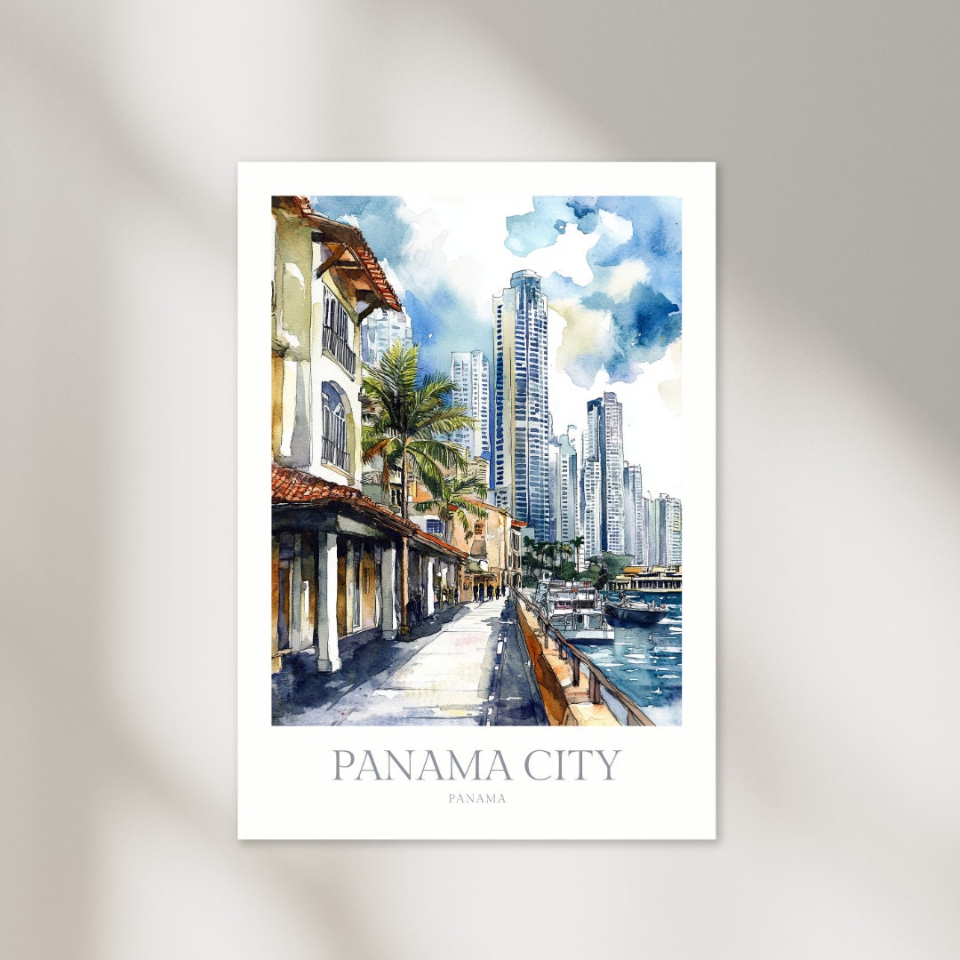 Panama City Watercolor Poster Panama Digital Download Printable Wall ...