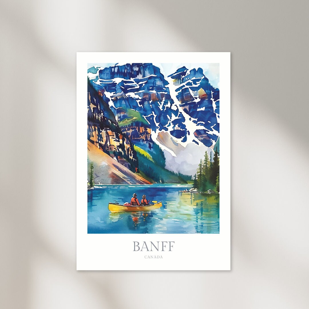 Banff National Park Canada Watercolor Poster Digital Download Printable ...