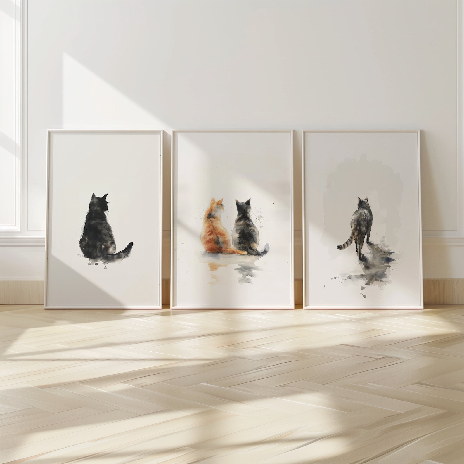 Watercolor Cats Print Set, Minimalist Home Decor (digital Download) - Etsy