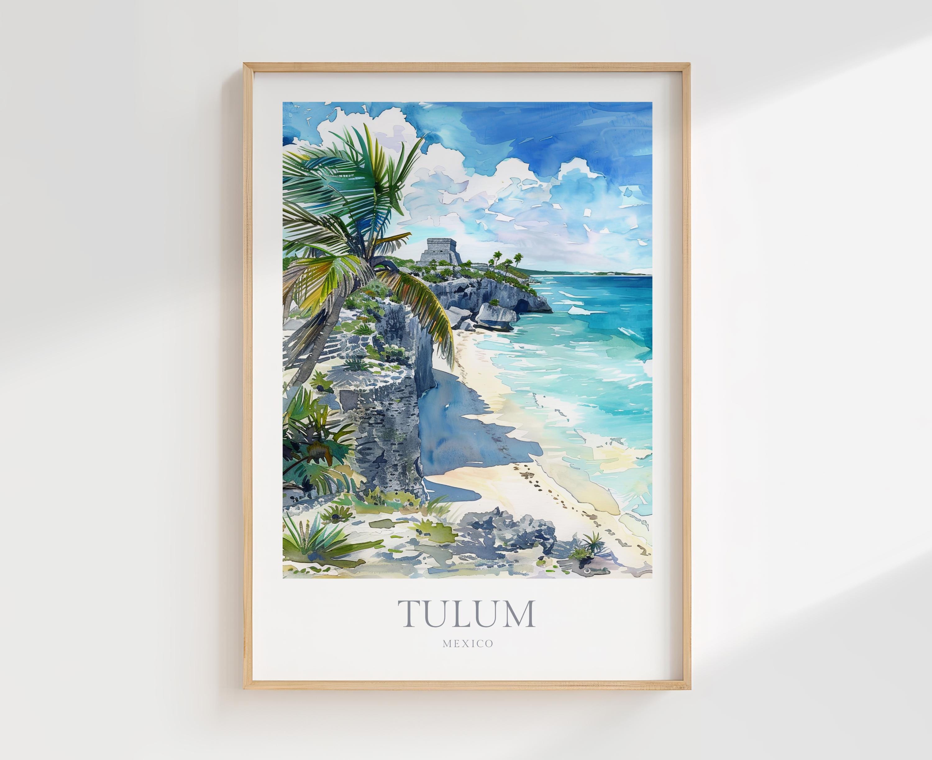 Tulum Mexico Watercolor Poster Digital Download Printable Wall Art ...