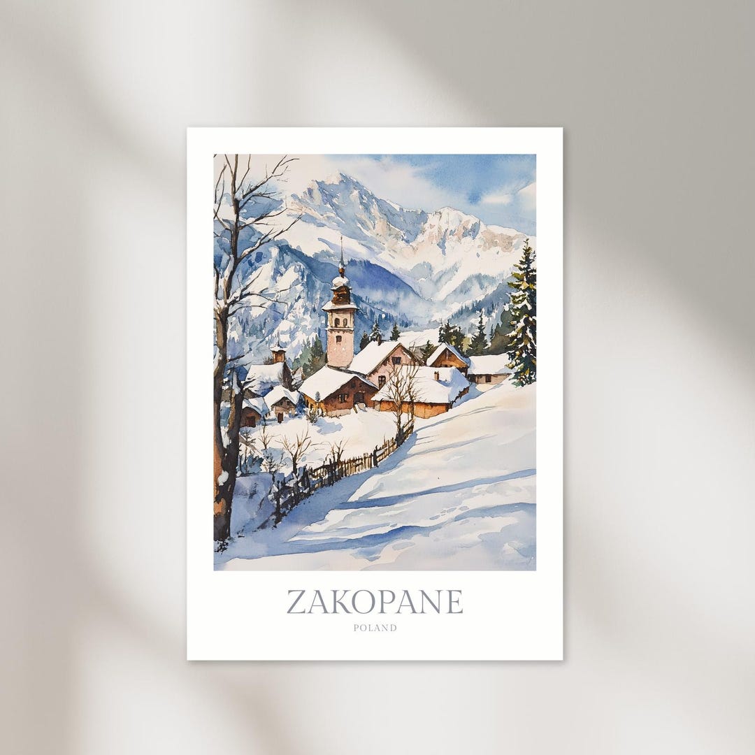 Zakopane Poland Watercolor Poster Digital Download Printable Wall Art ...
