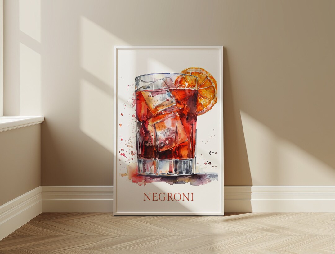 Negroni Watercolor Painting Digital Download Printable Wall Art Negroni ...