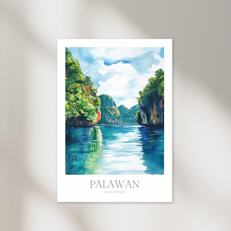 Palawan Philippines Watercolor Poster Digital Download Palawan ...
