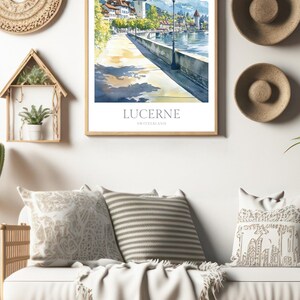 Lucerne Switzerland Watercolor Poster Lucerne Digital Download ...