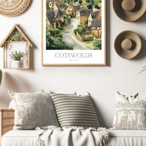 Cotswolds Village Watercolor Print, England Wall Art (digital Download ...