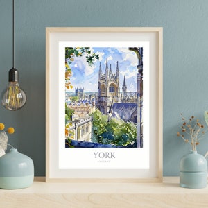 York England Watercolor Poster Digital Download York Digital Poster ...