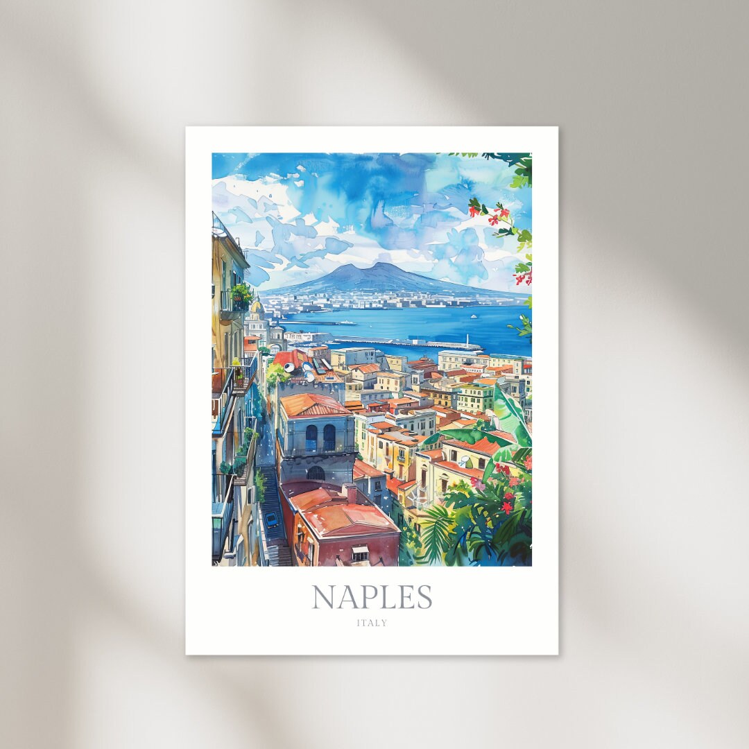 Naples Italy Watercolor Poster Digital Download Printable Decor Naples ...