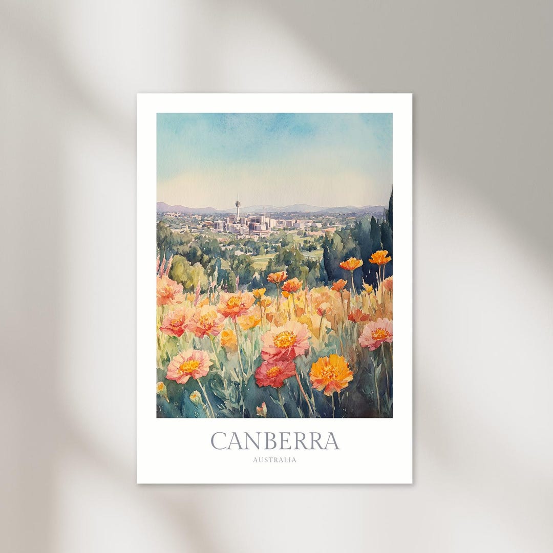 Canberra Australia Watercolor Poster Digital Download Canberra ...