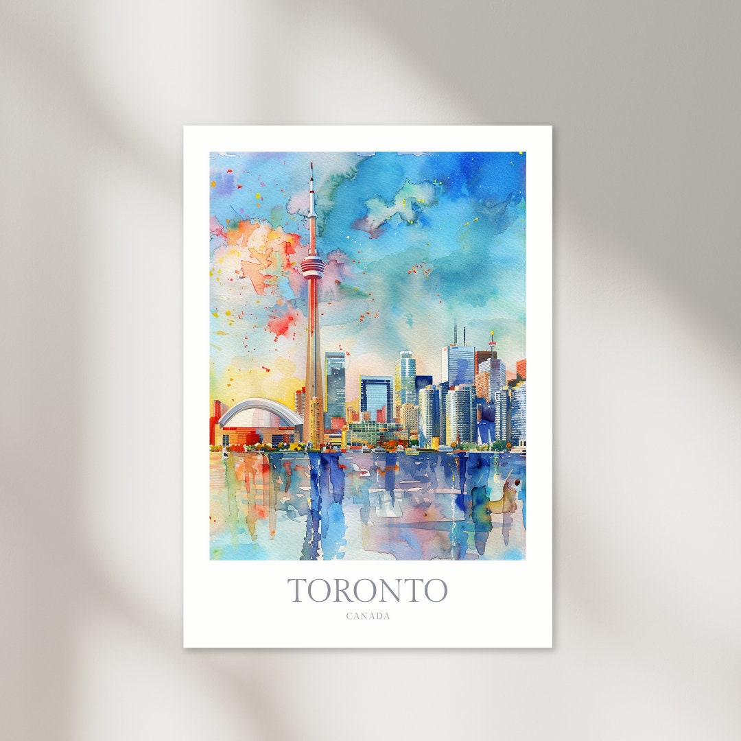Toronto Canada Watercolor Poster Digital Download Toronto Printable ...