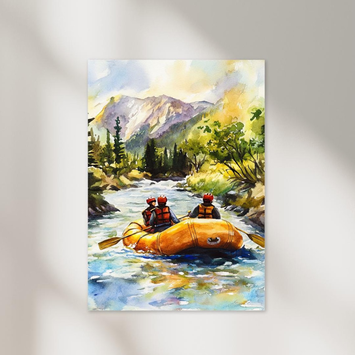 Rafting Watercolor Painting Digital Art Print Digital Poster Digital ...