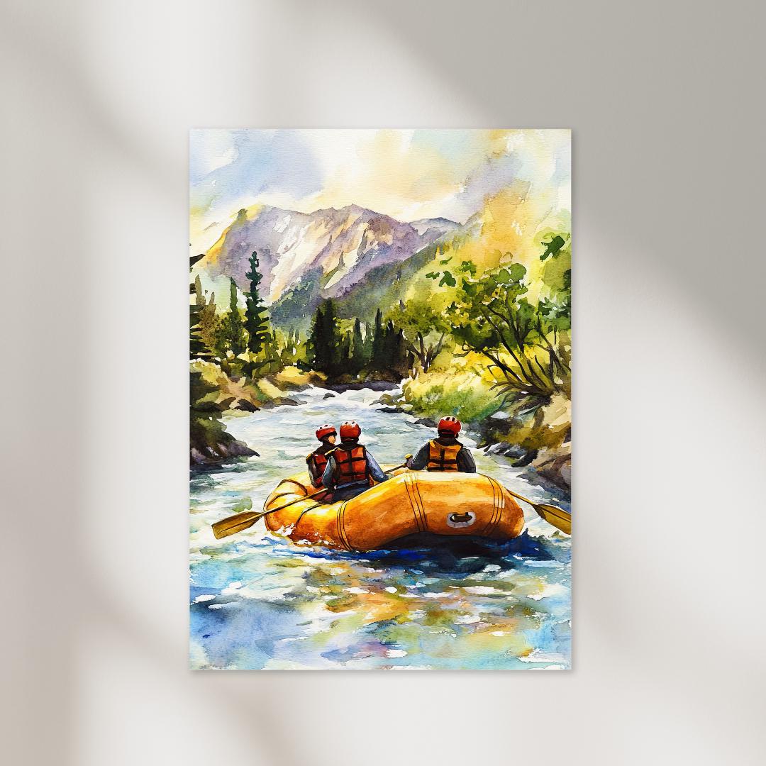 Rafting Watercolor Painting Digital Art Print Digital Poster Digital ...