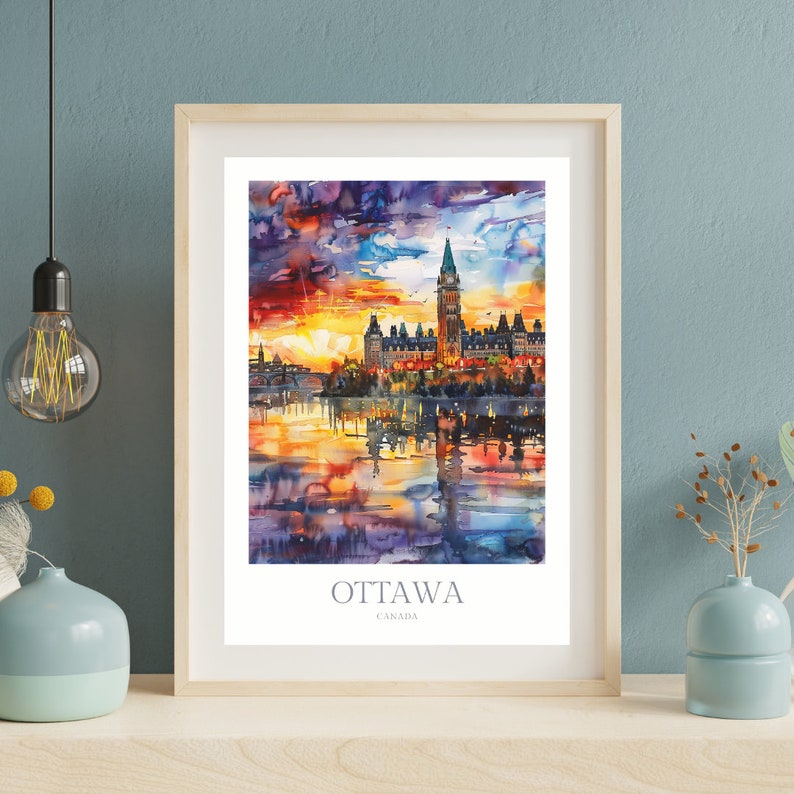 Ottawa Canada Watercolor Poster Digital Download Ottawa Printable Wall ...