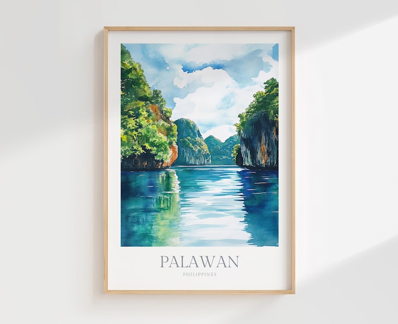 Palawan Philippines Watercolor Print, Island Home Decor (digital ...