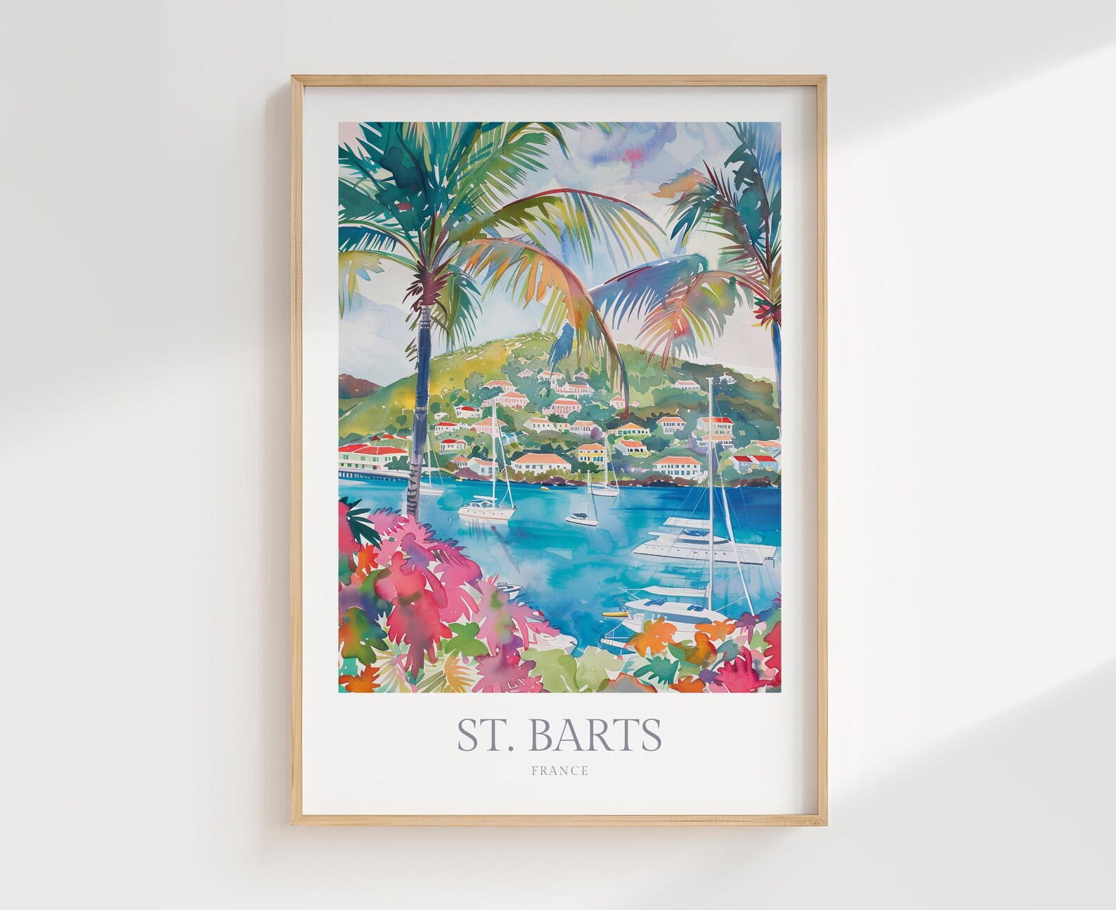 St Barts France Watercolor Poster Digital Download St Barth Printable ...