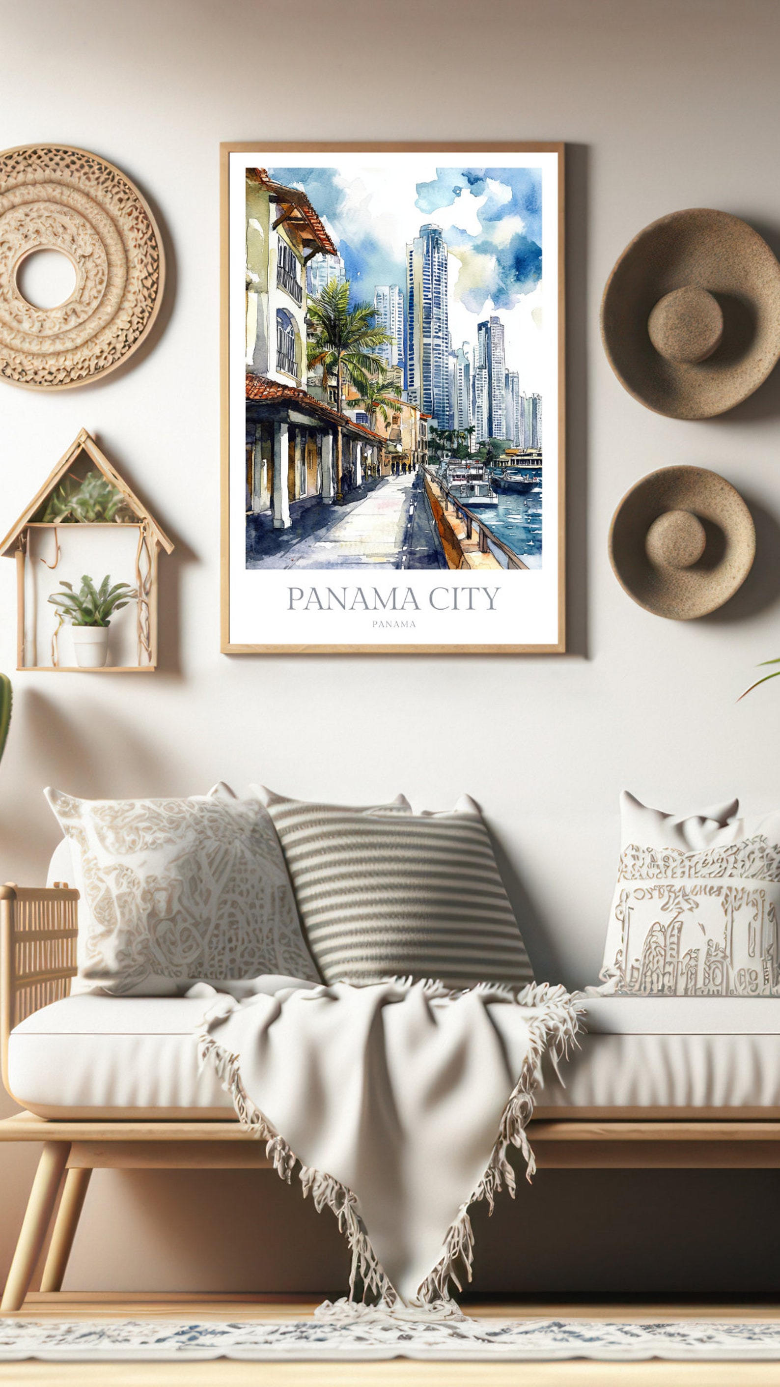 Panama City Watercolor Art Print, Travel Poster (digital Download) - Etsy