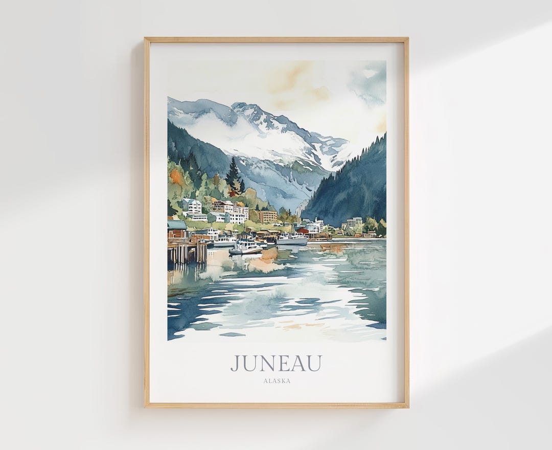 Juneau Alaska Watercolor Poster Digital Download Juneau Digital Poster ...