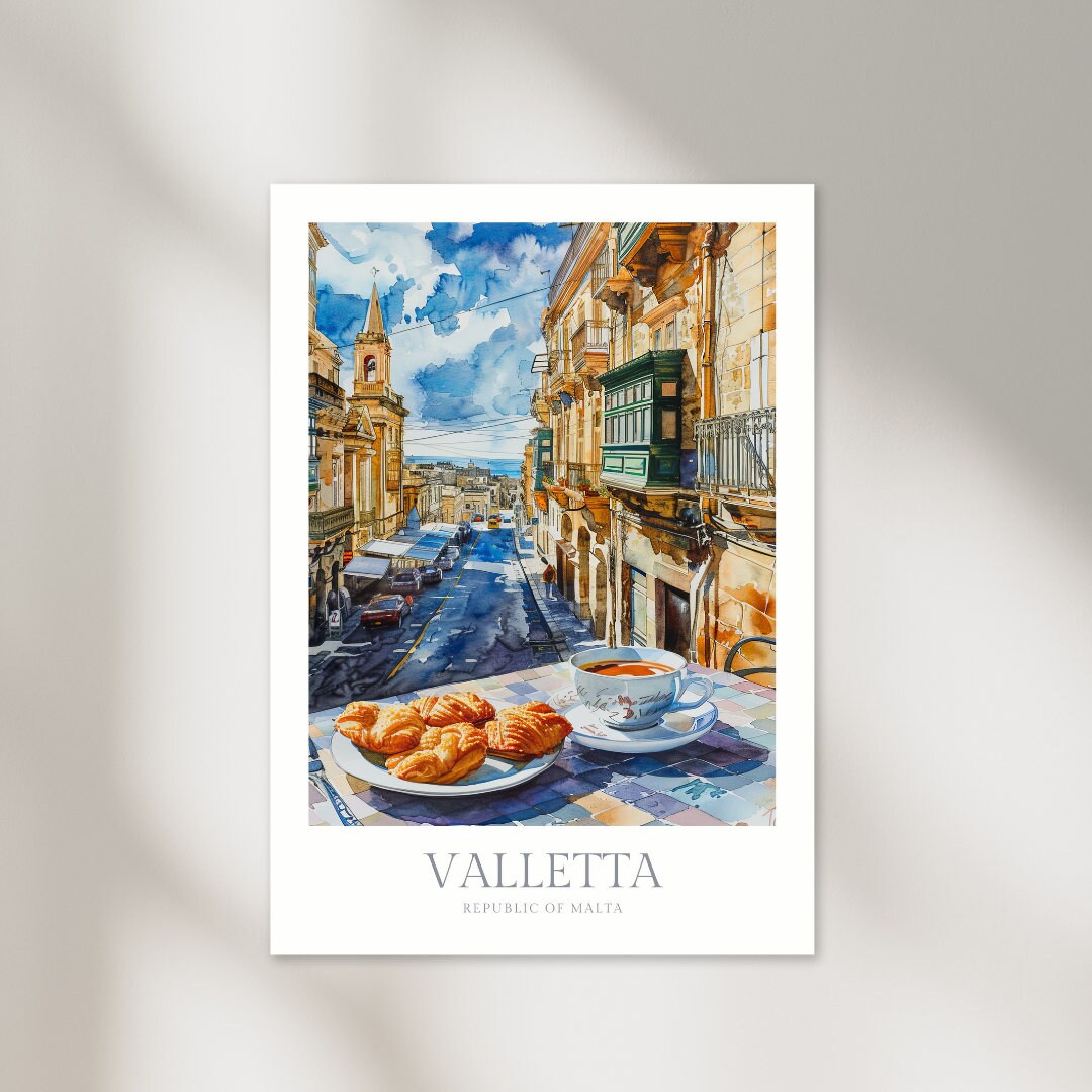 Malta Watercolor Poster Digital Download Malta Printable Wall Art Malta ...
