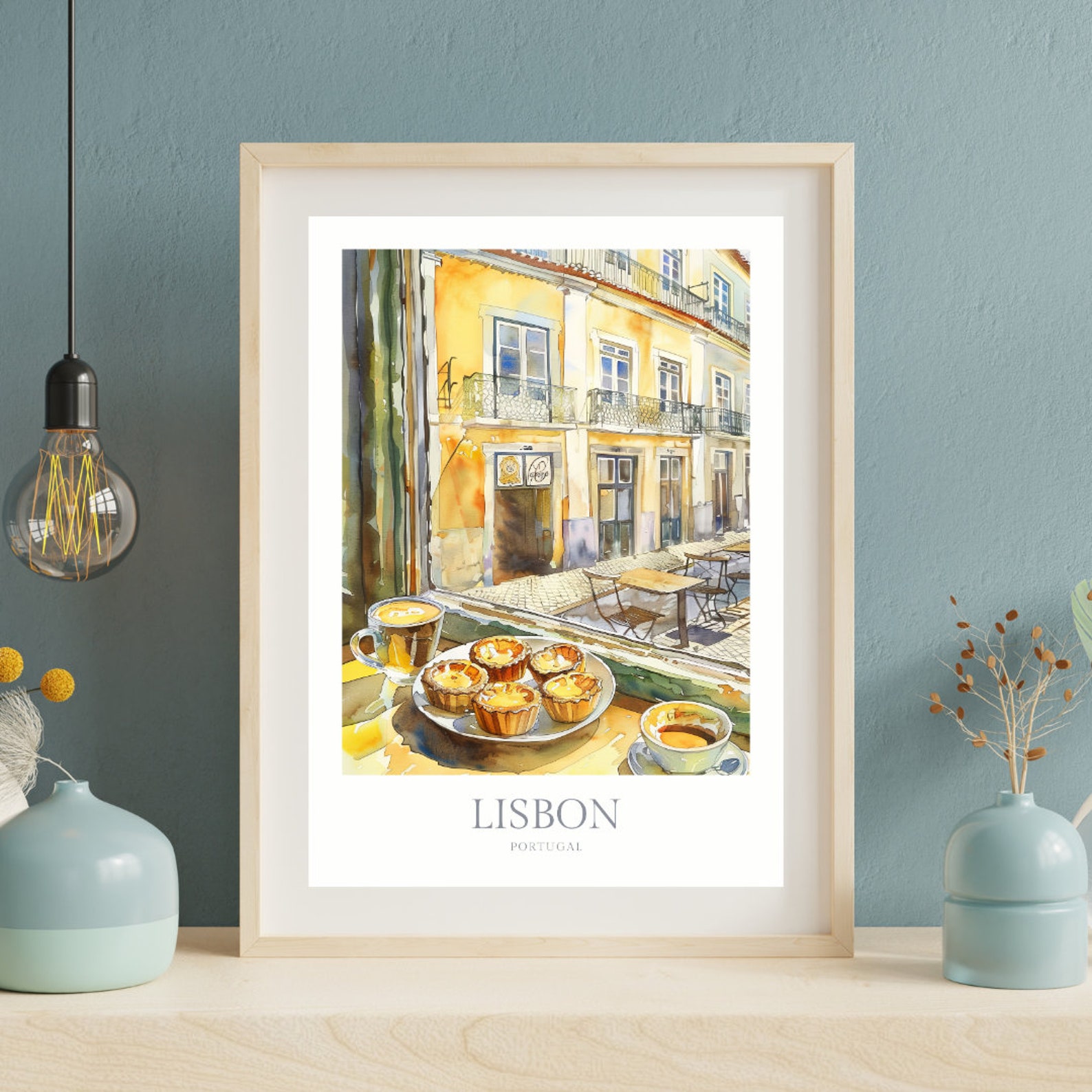 Lisbon Portugal Watercolor Poster Digital Download Printable Wall Art ...