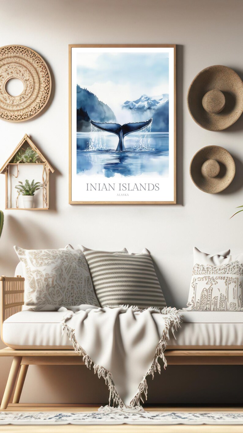 Inian Islands Print Alaska Watercolor Poster Digital Download Inian ...