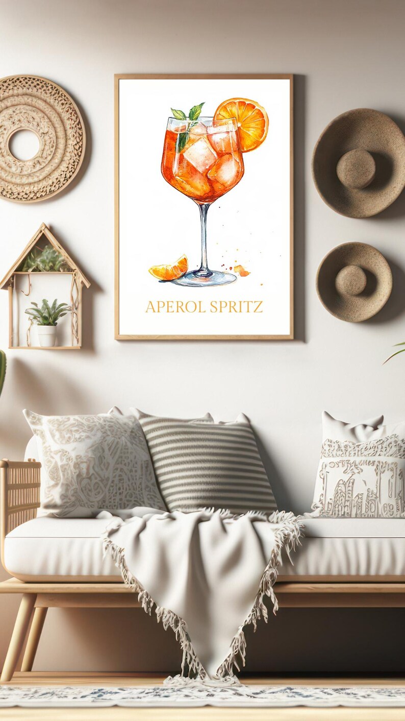 Aperol Spritz Watercolor Painting Digital Download Printable Wall Art ...