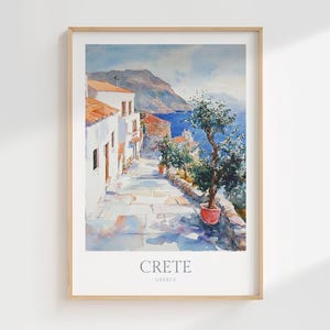 Crete Greece Watercolor Poster Digital Download Crete Printable Wall ...