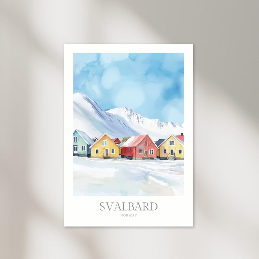 Svalbard Print Watercolor Poster Norway Wall Art Decor Print Svalbard ...