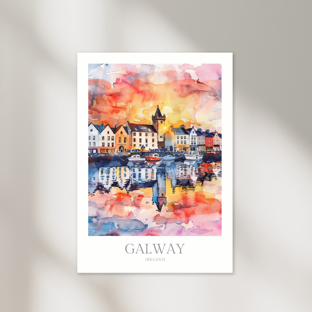 Galway Ireland Watercolor Poster Galway Digital Download Printable Wall ...