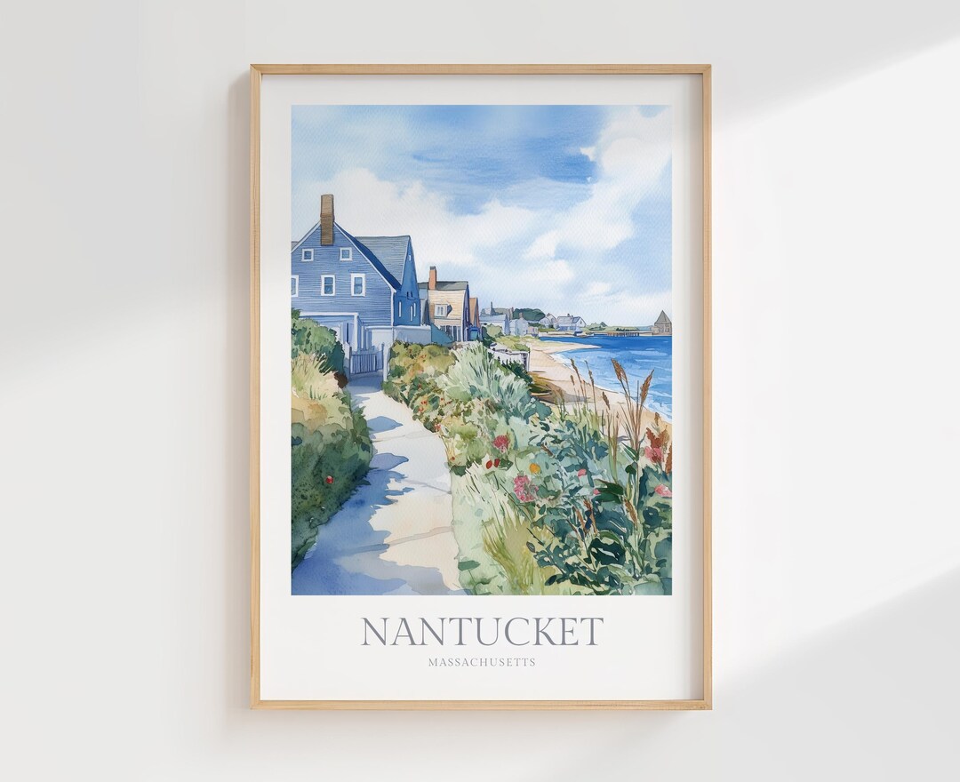 Nantucket Print, Massachusetts Watercolor Poster (digital Download) - Etsy