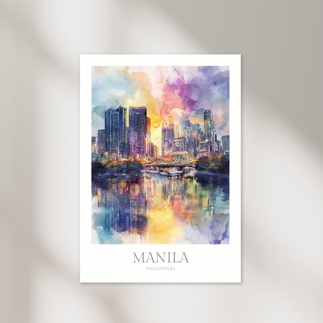 Manila Philippines Watercolor Poster Digital Download Printable Wall ...