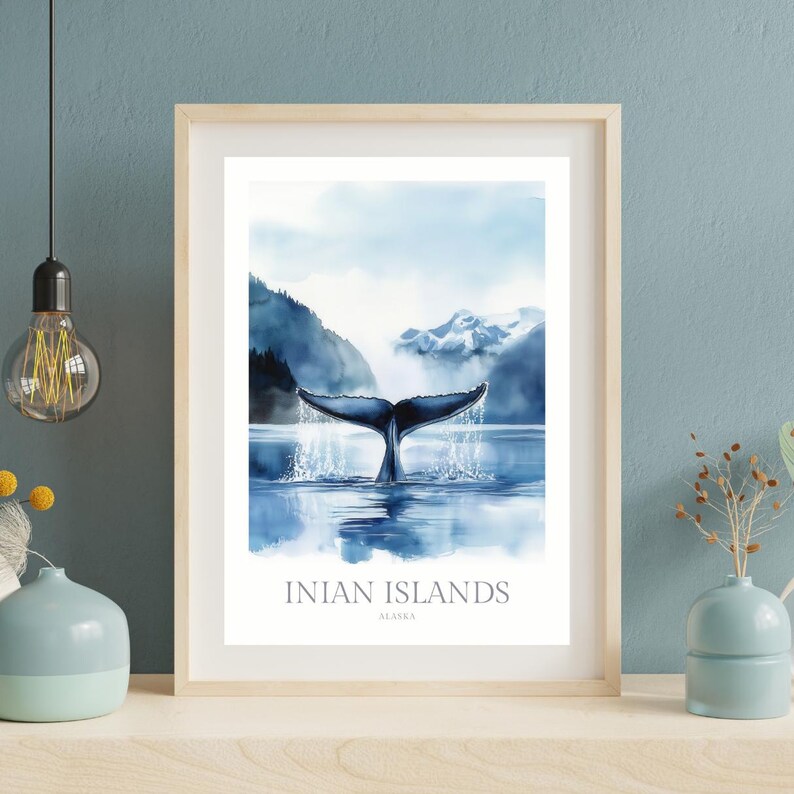 Inian Islands Print Alaska Watercolor Poster Digital Download Inian ...
