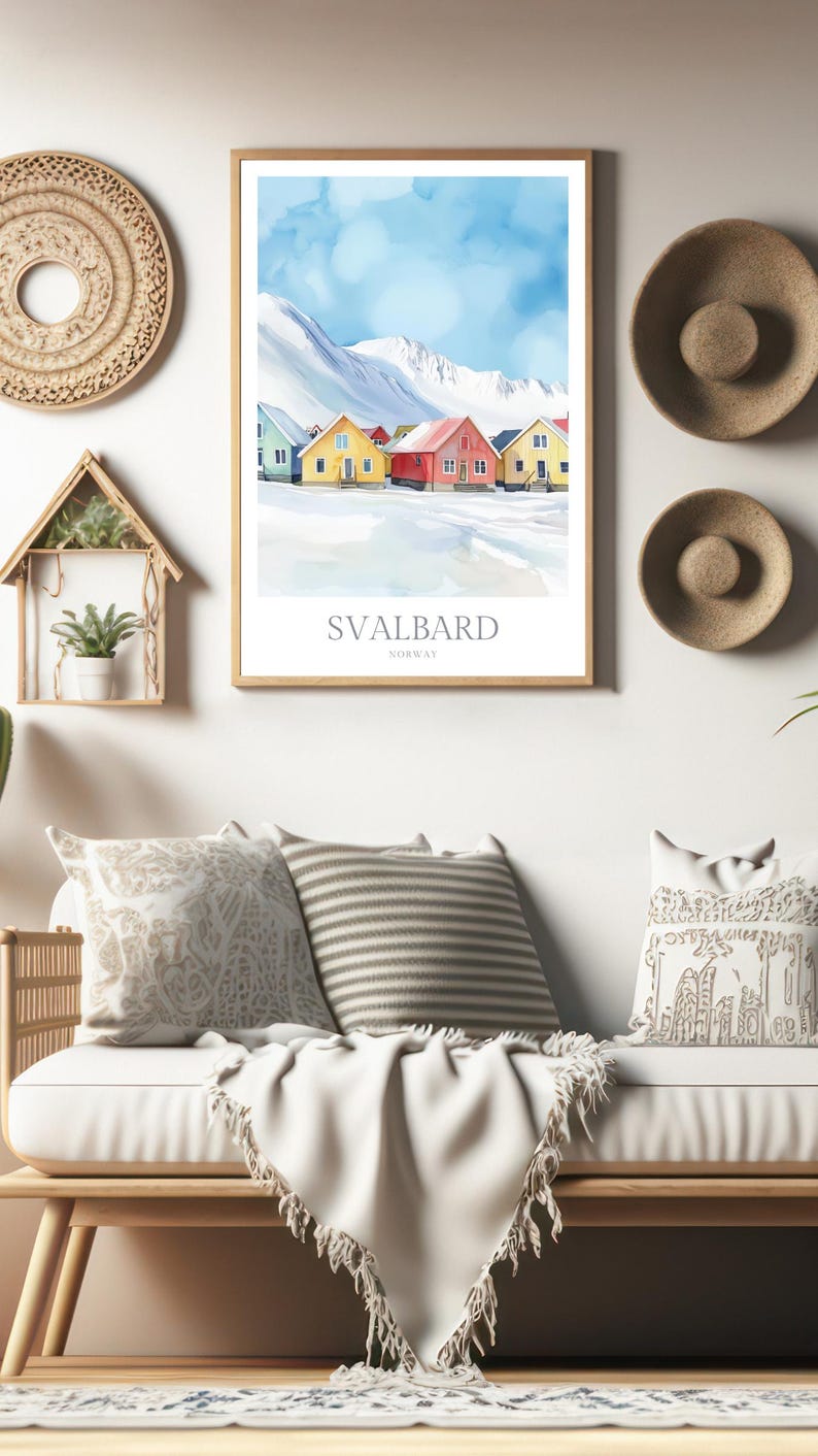 Svalbard Print Watercolor Poster Norway Wall Art Decor Print Svalbard ...