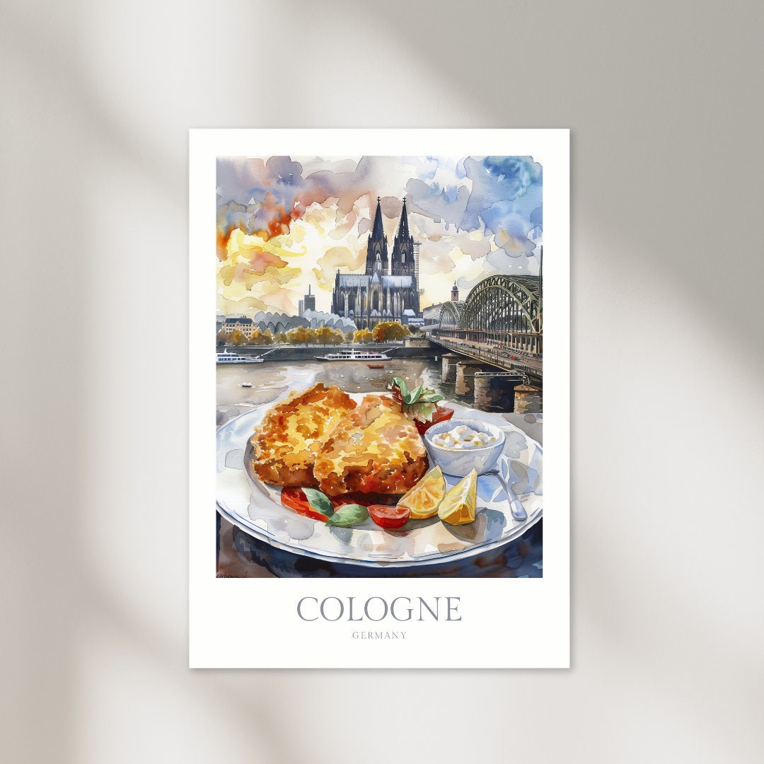 Cologne Watercolor Poster Digital Download Cologne Printable Wall Art ...