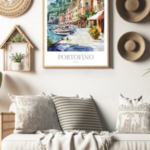 Portofino Print Italy Watercolor Poster Digital Download Printable Art ...