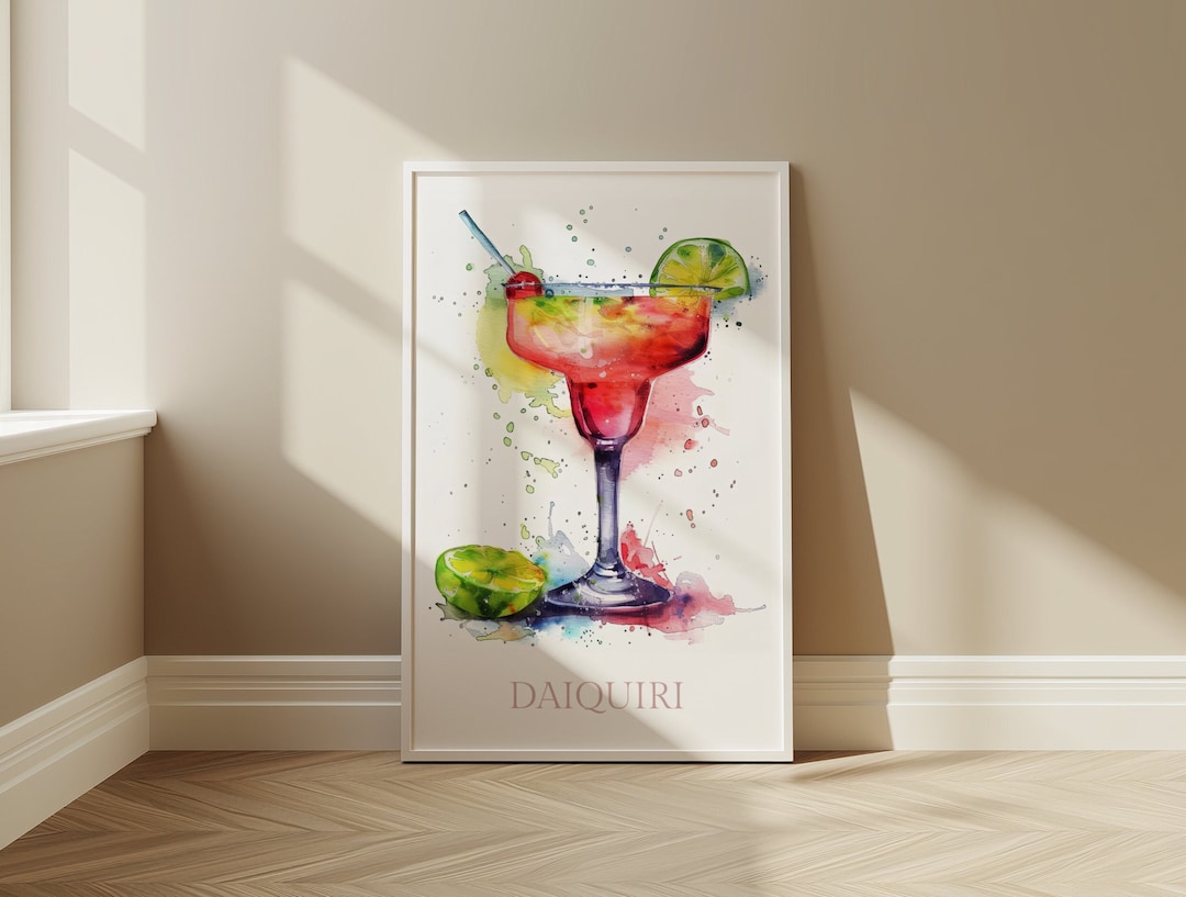 Daiquiri Watercolor Painting Digital Download Printable Wall Daiquiri ...