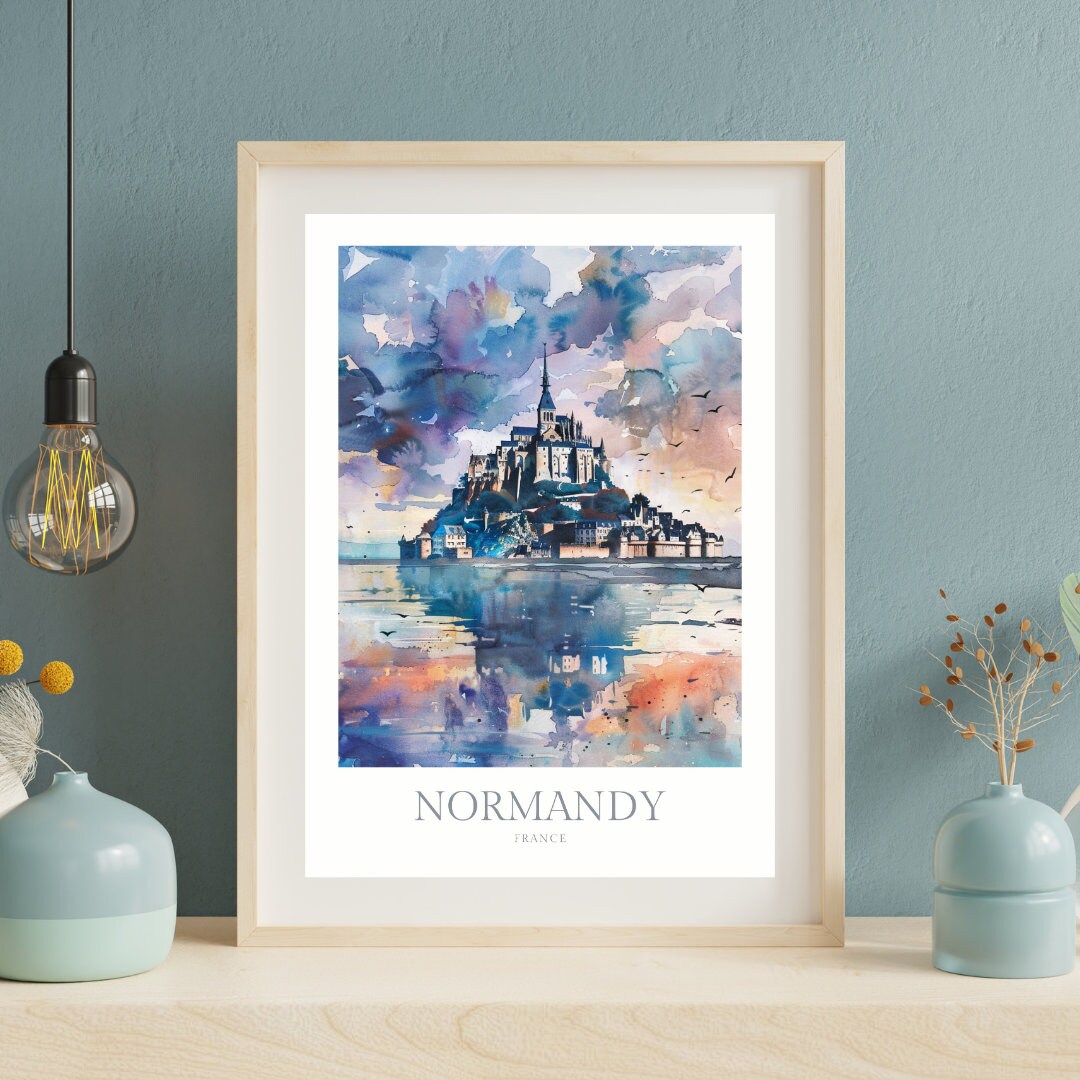 Normandy France Watercolor Poster Digital Download Normandy Printable ...