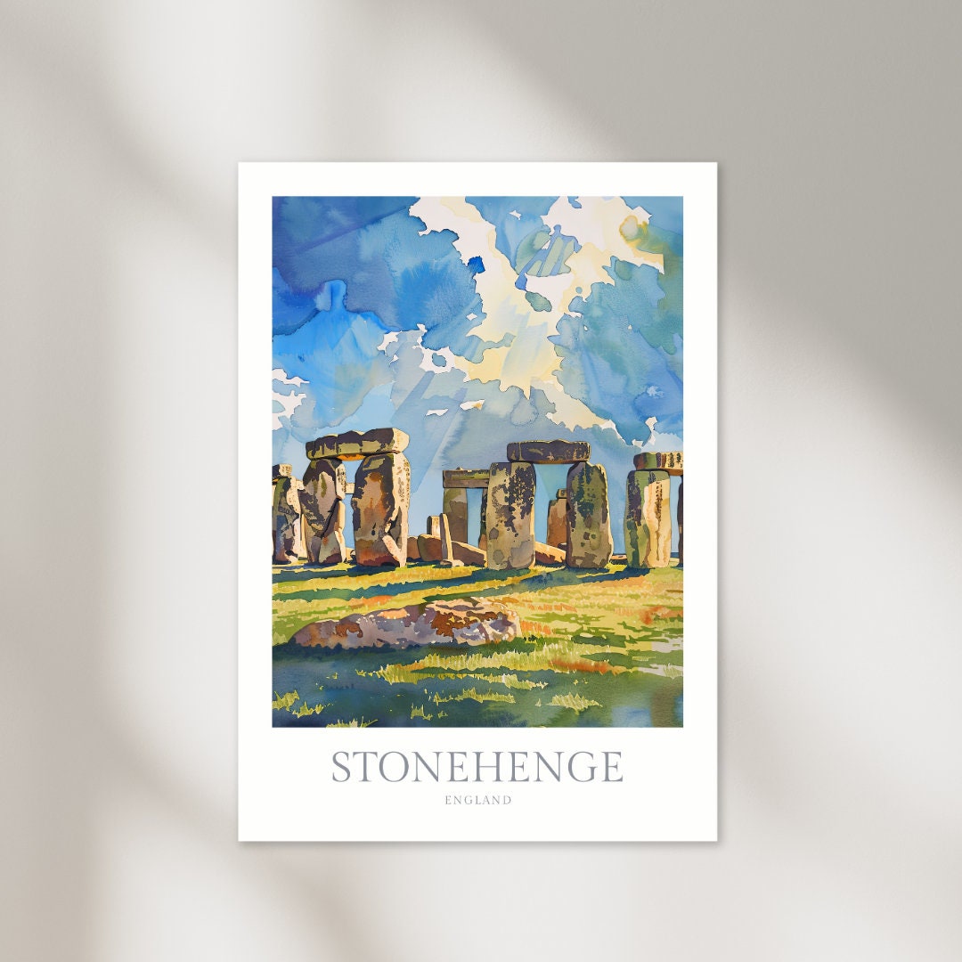 Stonehenge England Watercolor Poster Digital Download Stonehenge ...