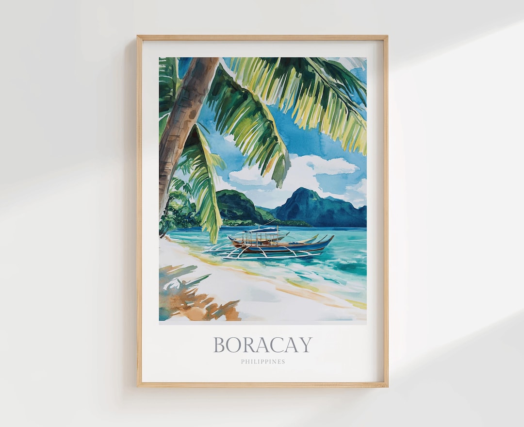 Boracay Philippines Watercolor Print, Tropical Island Art (digital ...