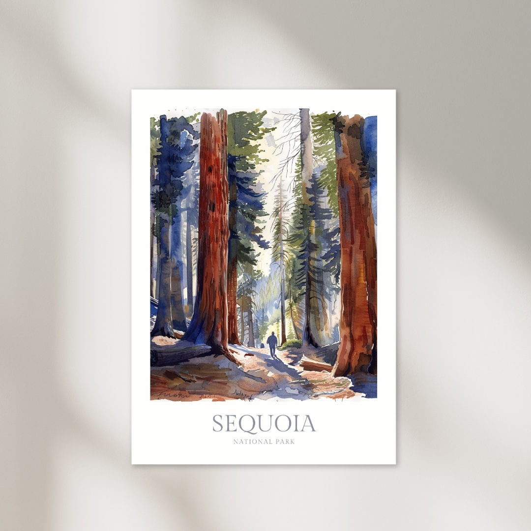 Sequoia National Park Watercolor Poster Digital Download Printable Wall ...