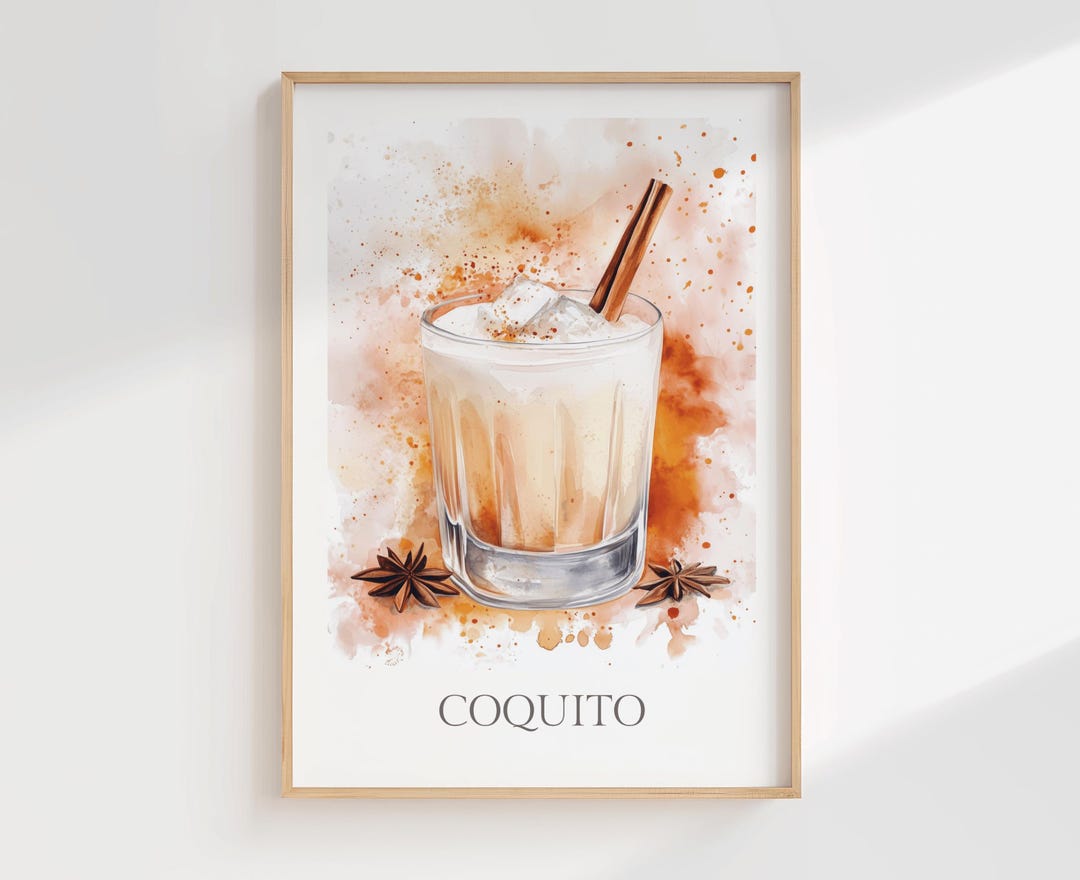 Coquito Watercolor Print – Puerto Rican Christmas Drink Poster - Etsy
