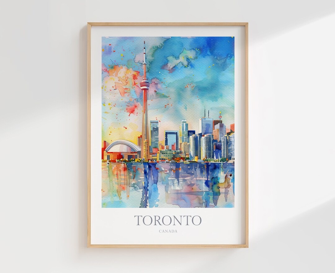 Toronto Canada Watercolor Poster Digital Download Toronto Printable ...