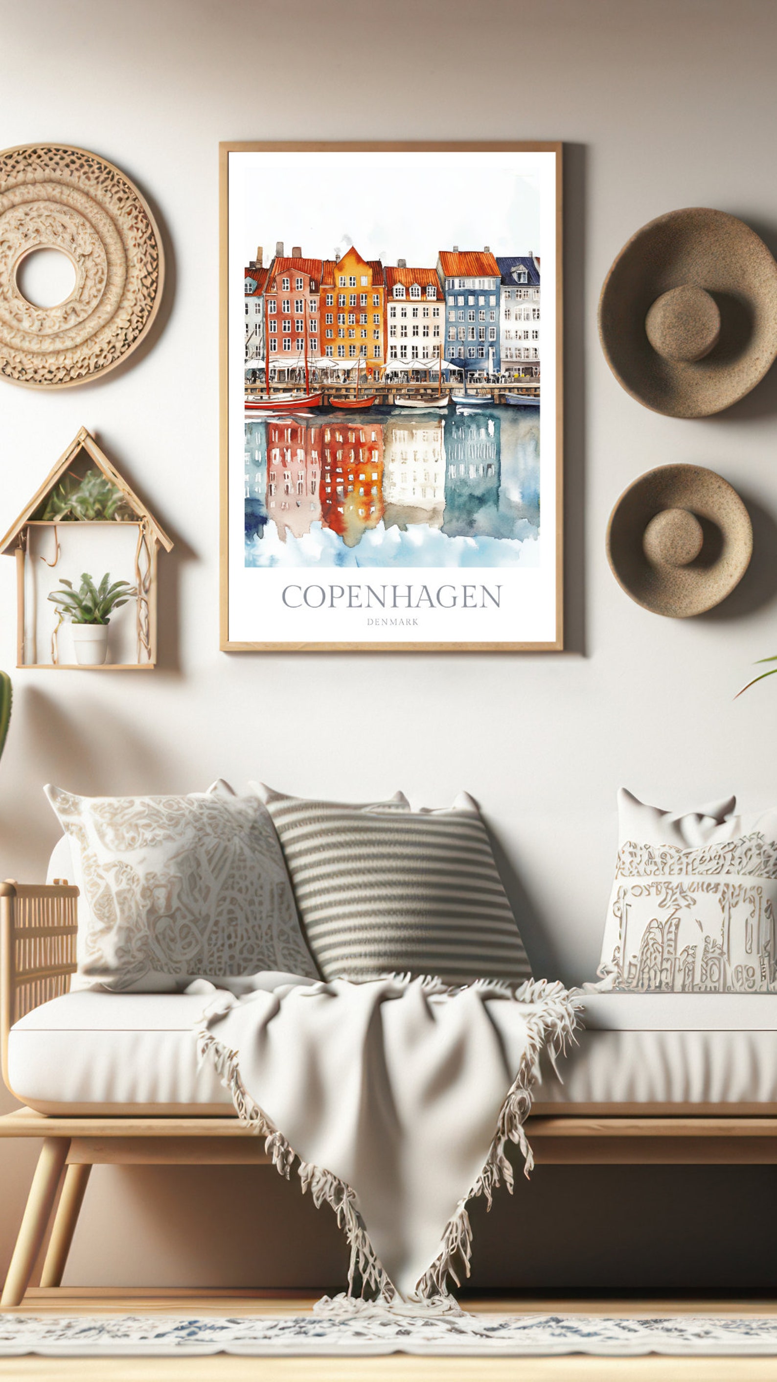Copenhagen Denmark Watercolor Poster Digital Download Denmark Printable ...