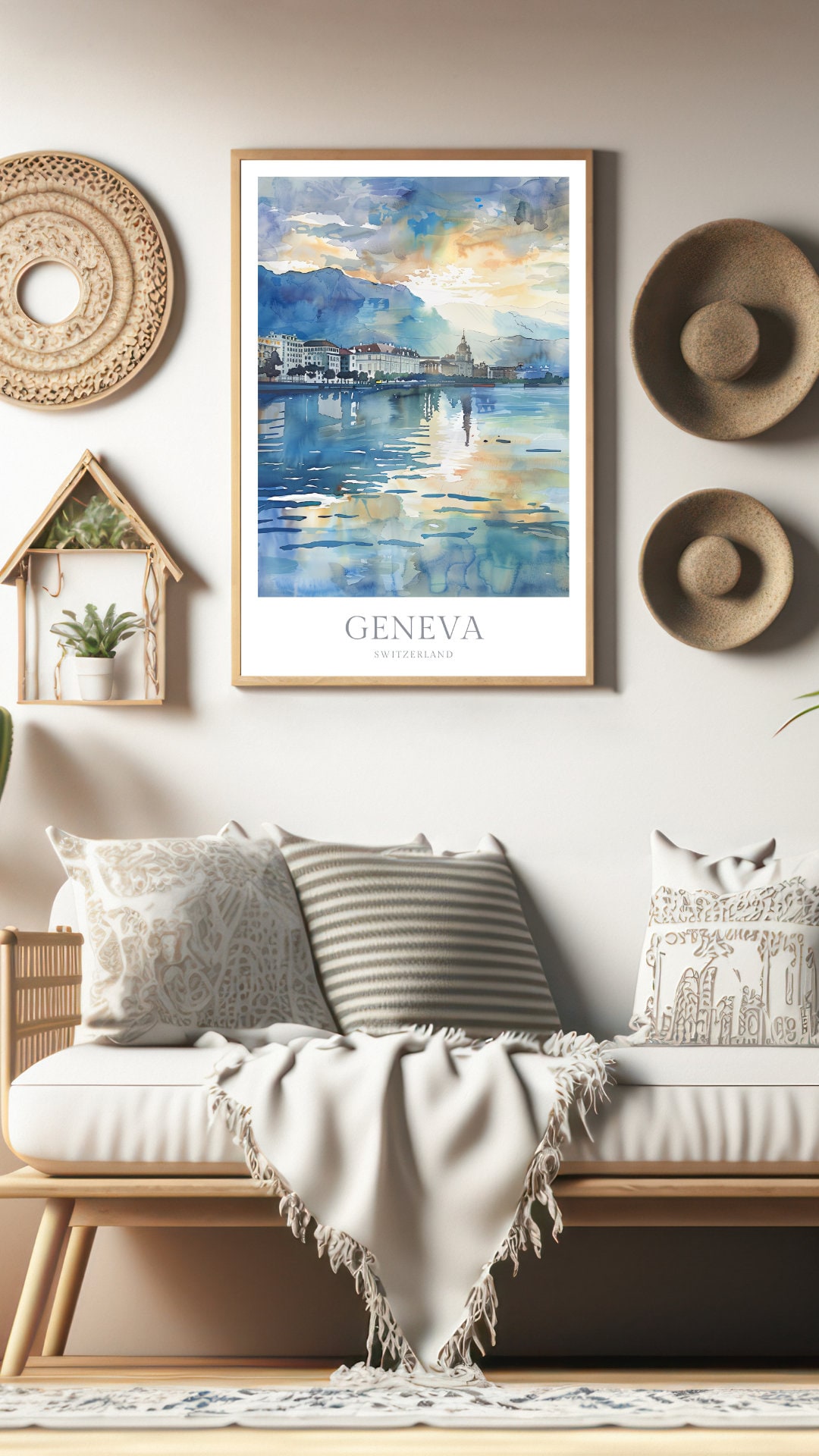 Geneva Switzerland Watercolor Poster Geneva Digital Download Printable ...